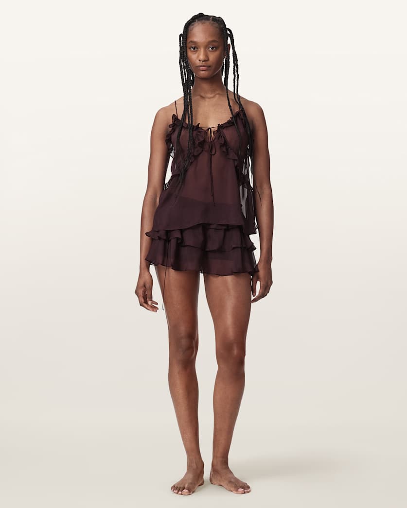 Nyx Silk Cami Top OXBLOOD RED | ALLSAINTS